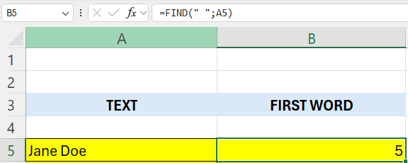 Extract first word in a string – Excel tutorials