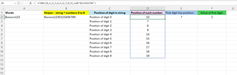 Extract first digit from string – Excel tutorials