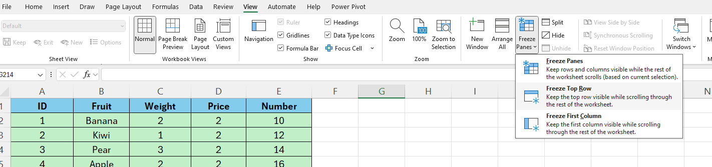 EXCEL TRICK – LOCK ROW – Excel tutorials