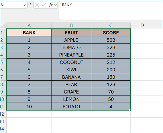 EXCEL TRICK – SCORE BOARD – Excel tutorials