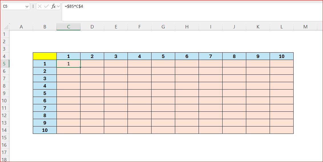 EXCEL TRICK – MULTIPLICATION TABLE – Excel tutorials