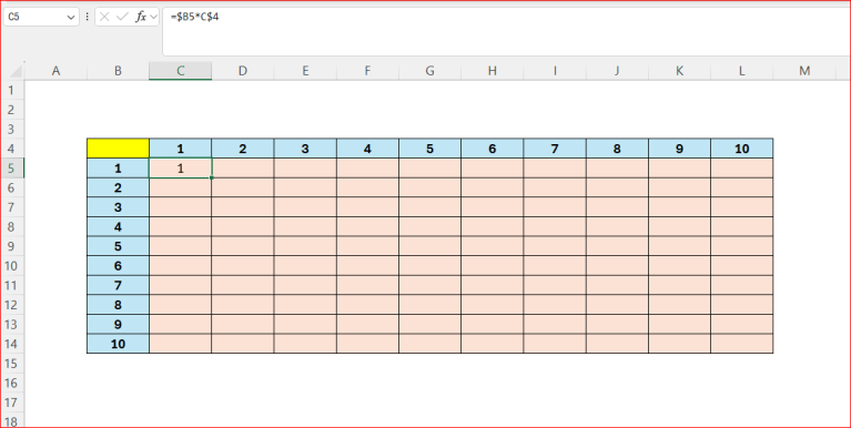 EXCEL TRICK – MULTIPLICATION TABLE – Excel tutorials