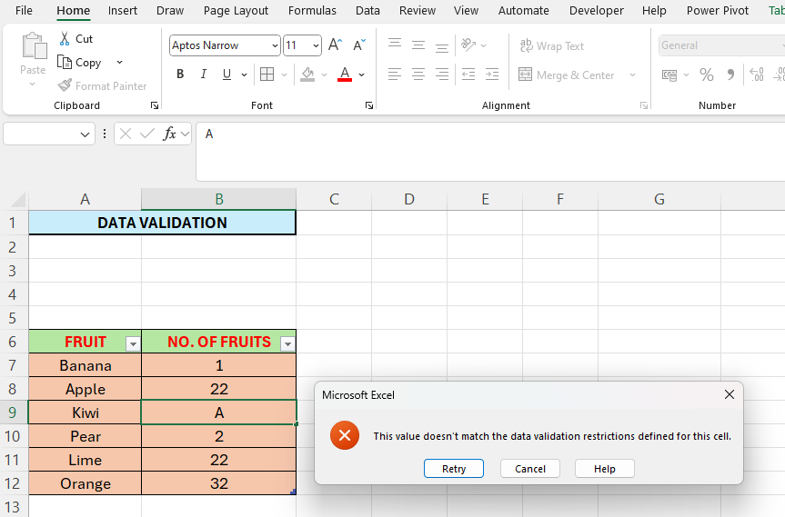 DATA VALIDATION WITH WHOLE NUMBERS – Excel tutorials